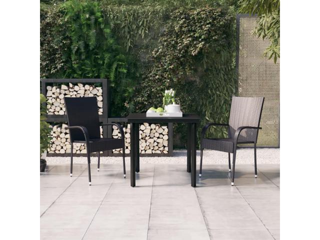 Click here for vidaXL 3 Piece Patio Dining Set Black prices