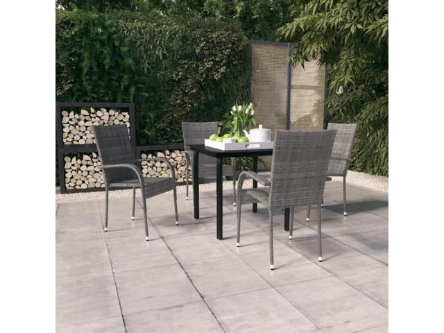 Click here for vidaXL 5 Piece Patio Dining Set Gray and Black prices