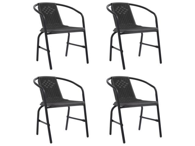 Click here for vidaXL Garden Chairs 4 pcs Plastic Rattan and Stee... prices
