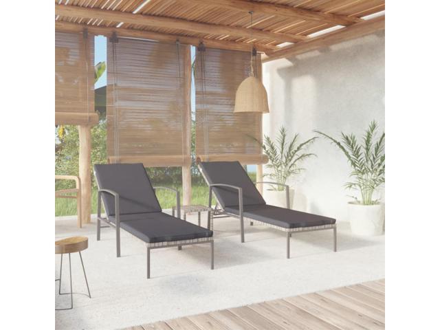 Click here for vidaXL Sun Loungers 2 pcs with Table Poly Rattan G... prices
