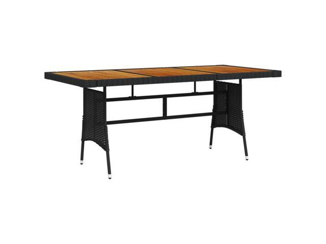 Click here for vidaXL Patio Table Black 63x27.6x28.3 Poly Rattan... prices