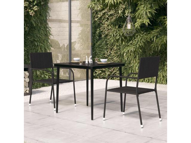 Click here for vidaXL Patio Dining Table Black 31.5x31.5x29.1 Ste... prices