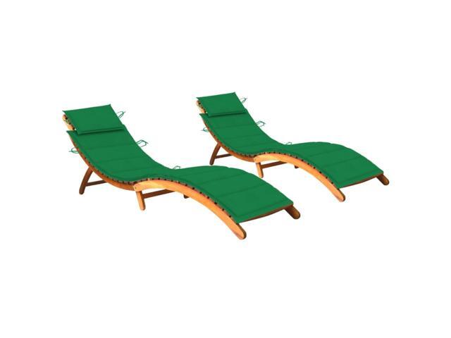 Click here for vidaXL Sun Loungers 2 pcs with Cushions Solid Acac... prices