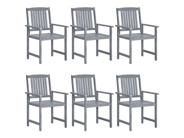 Click here for vidaXL Patio Chairs 6 pcs Solid Acacia Wood Gray prices