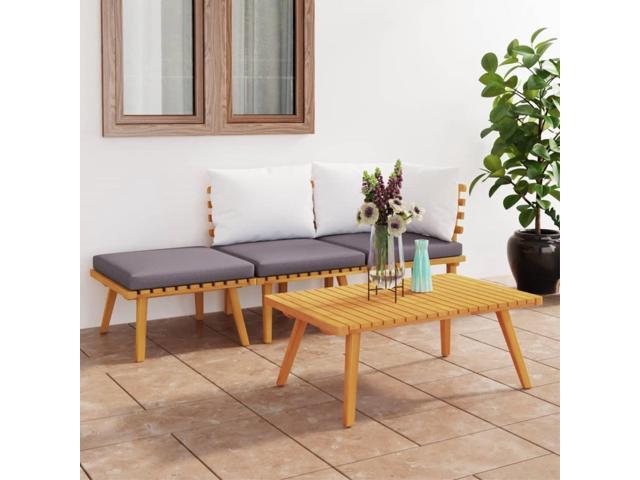 Click here for vidaXL 4 Piece Patio Lounge Set with Cushions Soli... prices