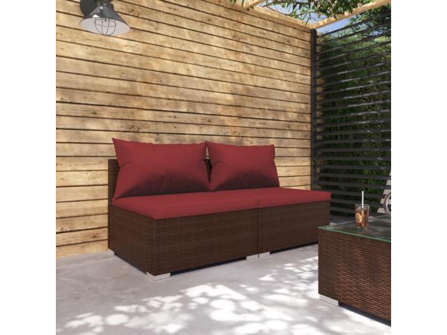 Click here for vidaXL 2 Piece Patio Lounge Set with Cushions Poly... prices