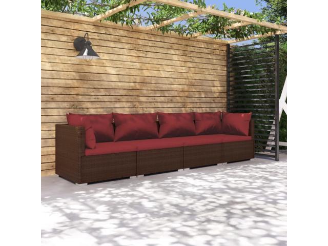Click here for vidaXL 4 Piece Patio Lounge Set with Cushions Poly... prices