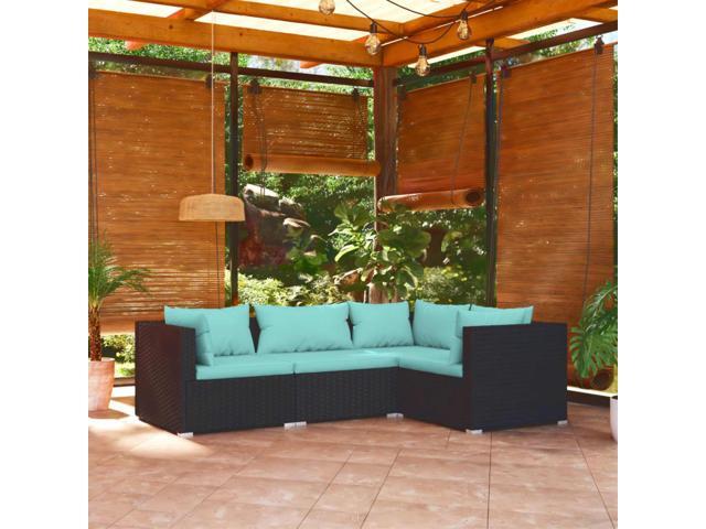 Click here for vidaXL 4 Piece Patio Lounge Set with Cushions Poly... prices