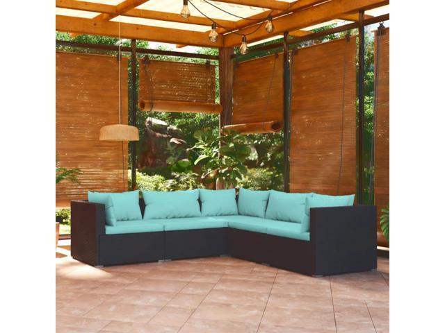 Click here for vidaXL 5 Piece Patio Lounge Set with Cushions Poly... prices