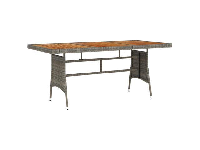 Click here for vidaXL Patio Table Gray 63x27.6x28.3 Poly Rattan &... prices