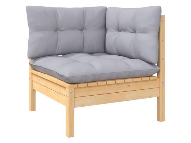 Click here for vidaXL Patio Corner Sofa with Gray Cushions Solid... prices
