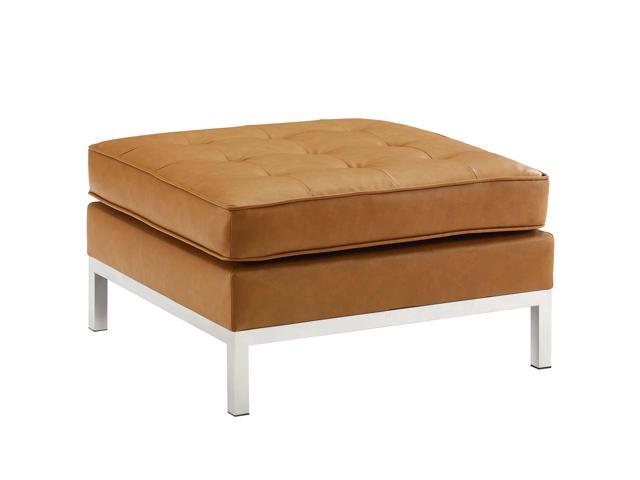 Click here for Loft Tufted Upholstered Faux Leather Ottoman prices