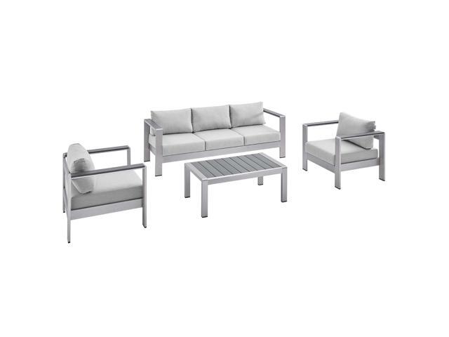 Click here for Shore Sunbrella Fabric Outdoor Patio Aluminum 4 Pi... prices