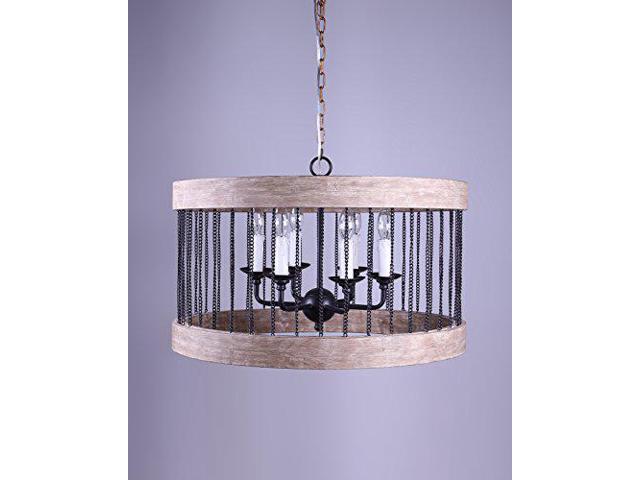 Click here for Torin Wood and metal cylinder chandelier prices