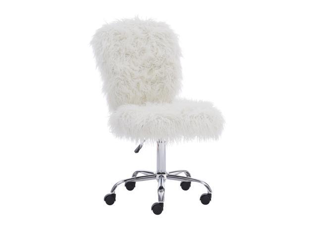 Click here for Faux Flokati Armless Office Chair  White prices
