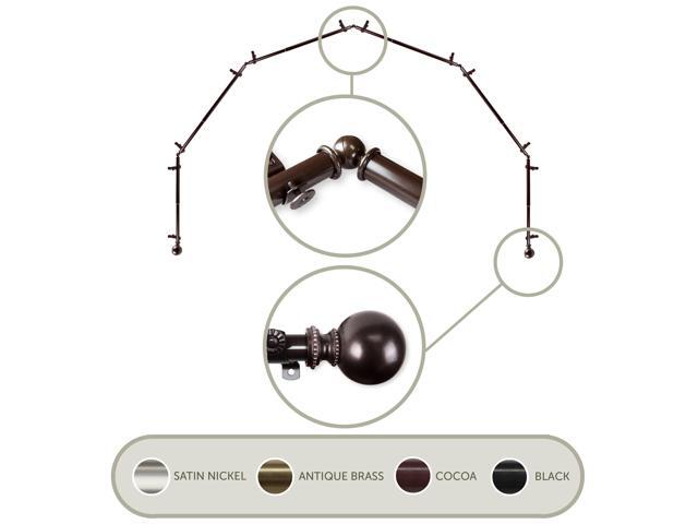 Click here for Lex 13/16 inch 6-Sided Bay Window Curtain Rod - Co... prices