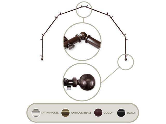 Click here for Lynn 13/16 inch 6-Sided Bay Window Curtain Rod - C... prices