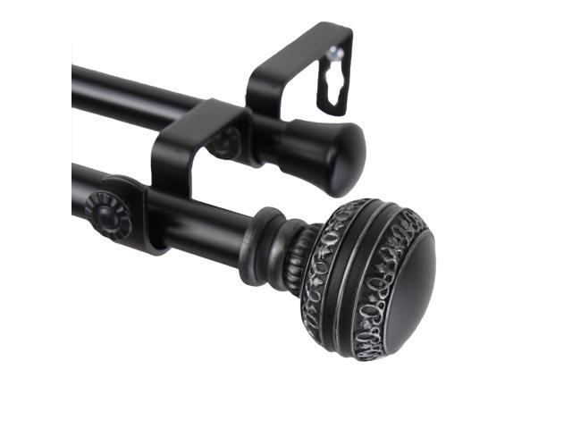 Click here for Dolly Double Curtain Rod 3/4 inch dia. 48-84 - Bla... prices