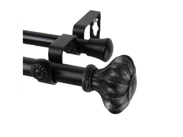 Click here for Gusto Double Curtain Rod 3/4 inch dia. 28-48 - Bla... prices