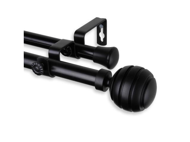 Click here for Olga Double Curtain Rod 3/4 inch dia. 120-170 - Bl... prices