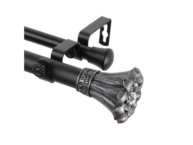 Click here for Fuga Double Curtain Rod 1 OD 120-170 inch - Black prices