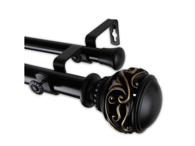 Click here for Leon Double Curtain Rod 1 OD 28-48 inch - Black prices