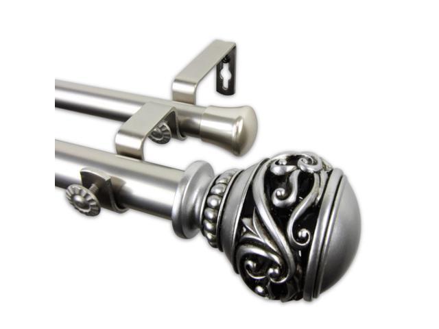 Click here for Leon Double Curtain Rod 1 OD 66-120 inch - Satin N... prices