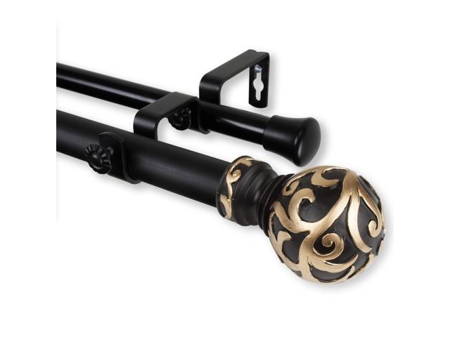 Click here for Terreca Double Curtain Rod 1 OD 48-84 inch - Black prices