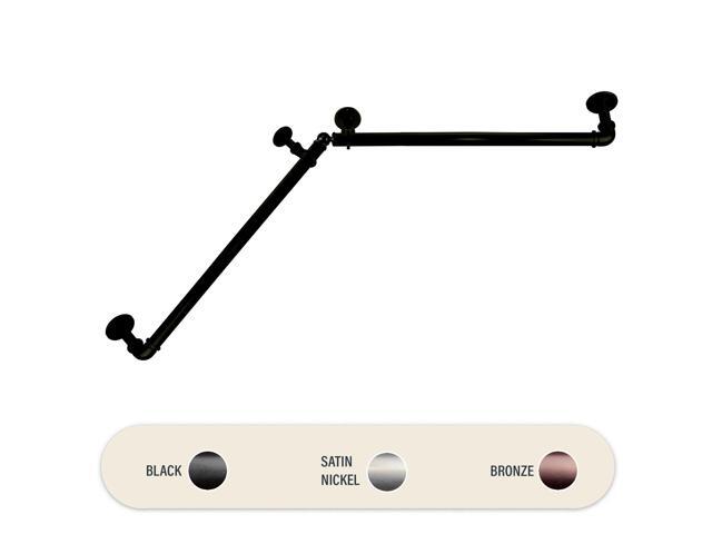 Click here for 1 inch Blackout Corner Curtain Rod 28-48 inch - Bl... prices