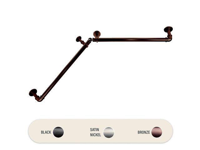 Click here for 1 inch Blackout Corner Curtain Rod 48-84 inch - Br... prices