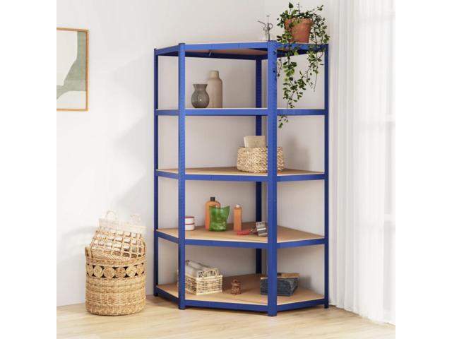 Click here for vidaXL 5-Layer Corner Shelf Blue Steel & Engineere... prices