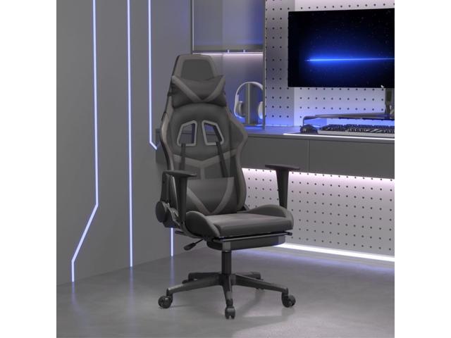 Click here for vidaXL Gaming Chair with Footrest Black and Gray F... prices