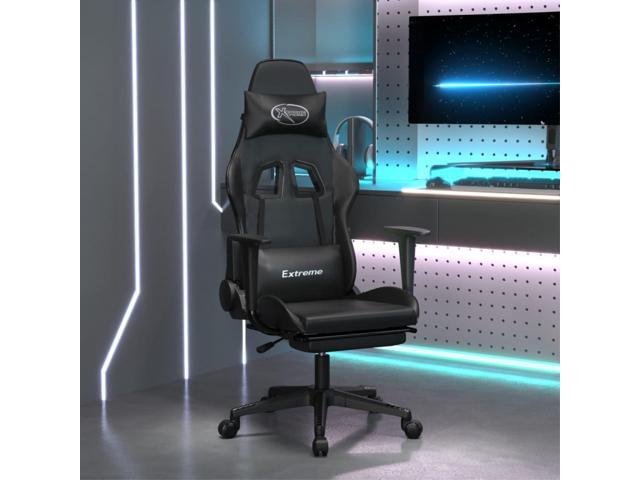 Click here for vidaXL Gaming Chair with Footrest Black Faux Leath... prices