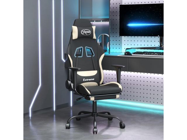 Click here for vidaXL Gaming Chair with Footrest Black and Cream... prices