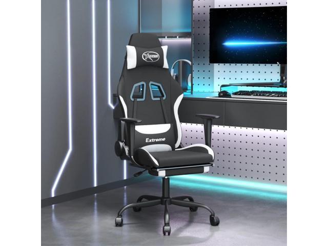 Click here for vidaXL Massage Gaming Chair with Footrest Black an... prices