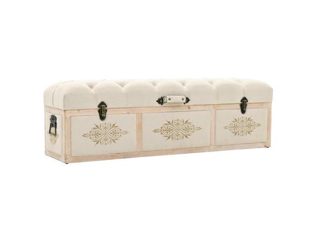 Click here for vidaXL Storage Bench 43.3 Cream Solid Wood Fir prices