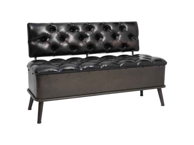 Click here for vidaXL Storage Bench with Backrest 43.3 Black Faux... prices