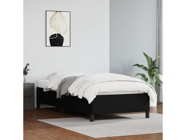 Click here for vidaXL Bed Frame Black 39.4x74.8 Twin Faux Leather prices