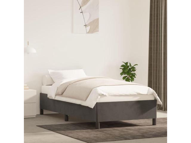 Click here for vidaXL Bed Frame Dark Gray 39.4x74.8 Twin Velvet prices