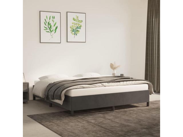 Click here for vidaXL Bed Frame Dark Gray 76x79.9 King Velvet prices