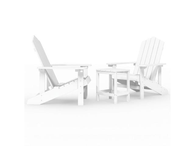 Click here for vidaXL Patio Adirondack Chairs with Table HDPE Whi... prices