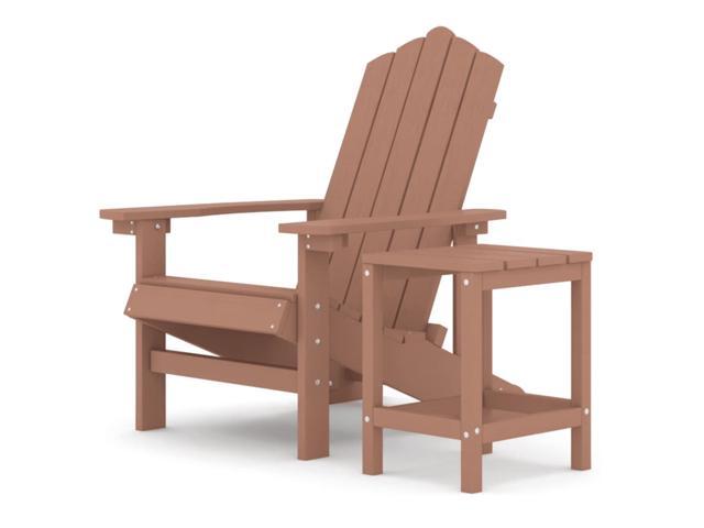 Click here for vidaXL Patio Adirondack Chair with Table HDPE Brow... prices