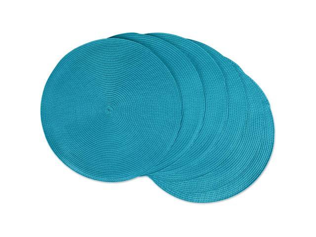 PLACEMAT ROUND PP WOVEN BAJA BLUE Set of 6