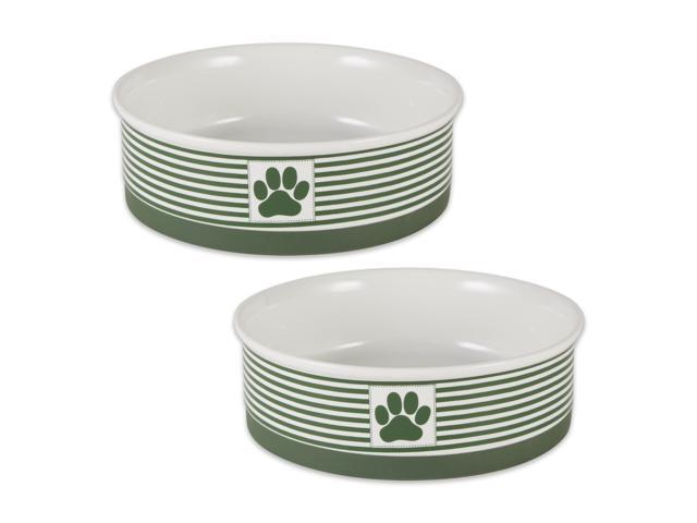 Click here for DII Pet Bowl Paw Patch Stripe  Hunter Green  Large... prices