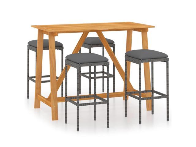 Click here for vidaXL 5 Piece Garden Bar Set with Cushions Gray prices