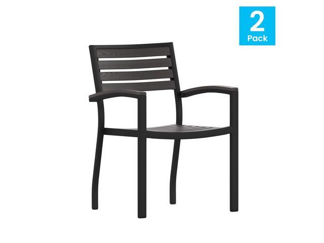 Click here for Lark Set of 2 Outdoor Stackable Faux Teak Side Cha... prices