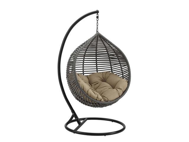 Click here for Garner Teardrop Outdoor Patio Swing Chair Gray Moc... prices
