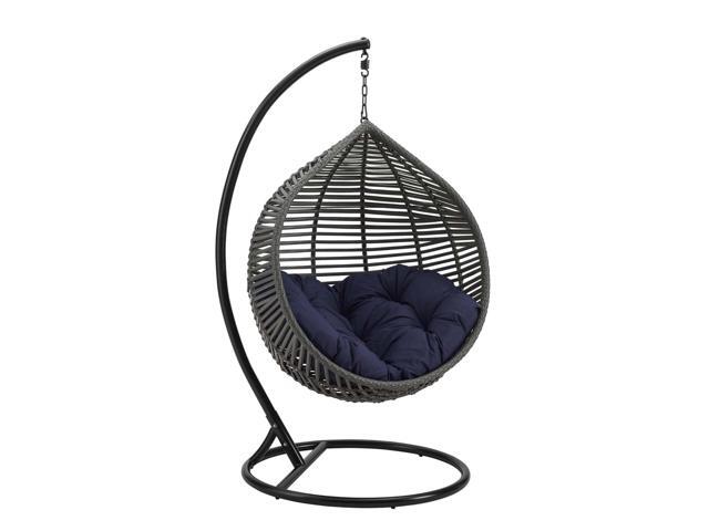 Click here for Garner Teardrop Outdoor Patio Swing Chair Gray Nav... prices
