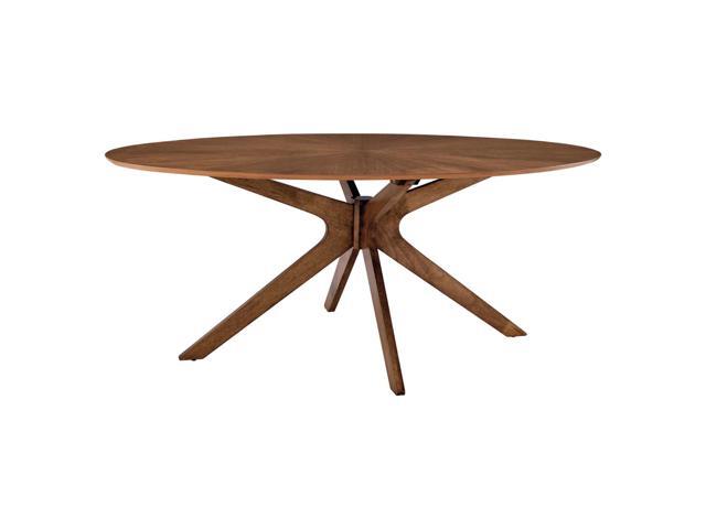 Click here for Crossroads 71 Oval Wood Dining Table Walnut prices