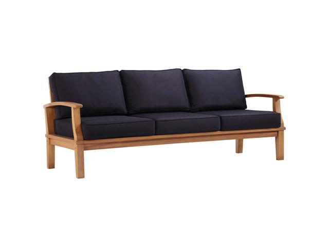 Click here for Marina Outdoor Patio Teak Sofa Natural Navy prices